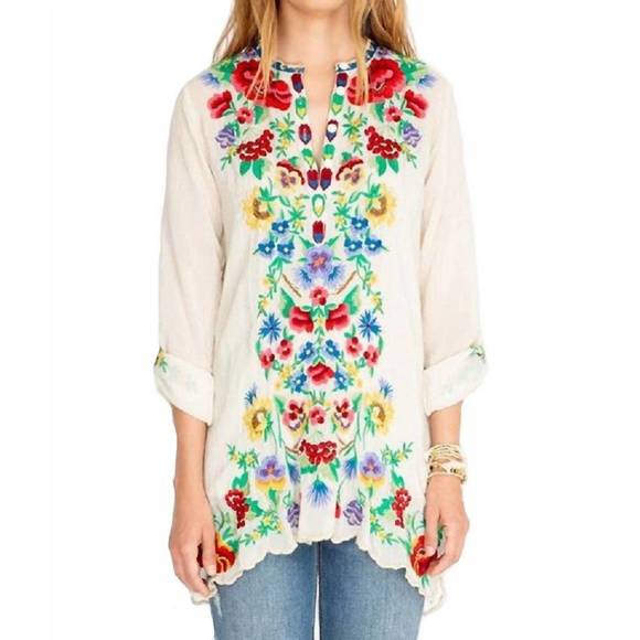Johnny Was | Tops | New Johnny Was Gala Tunic In Shell | Poshmark